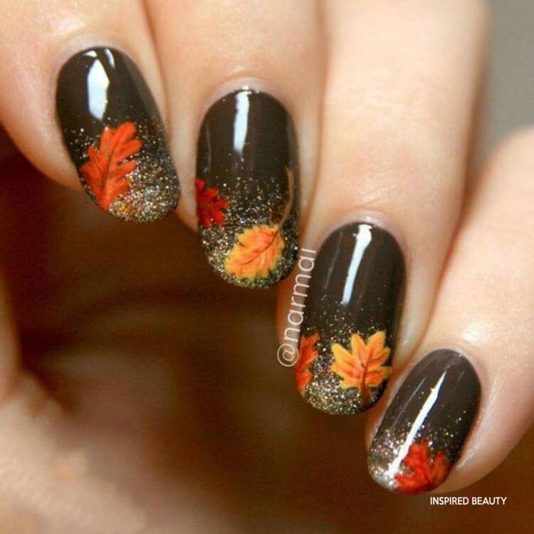 40 Best Fall Leaf Nails Design - Inspired Beauty