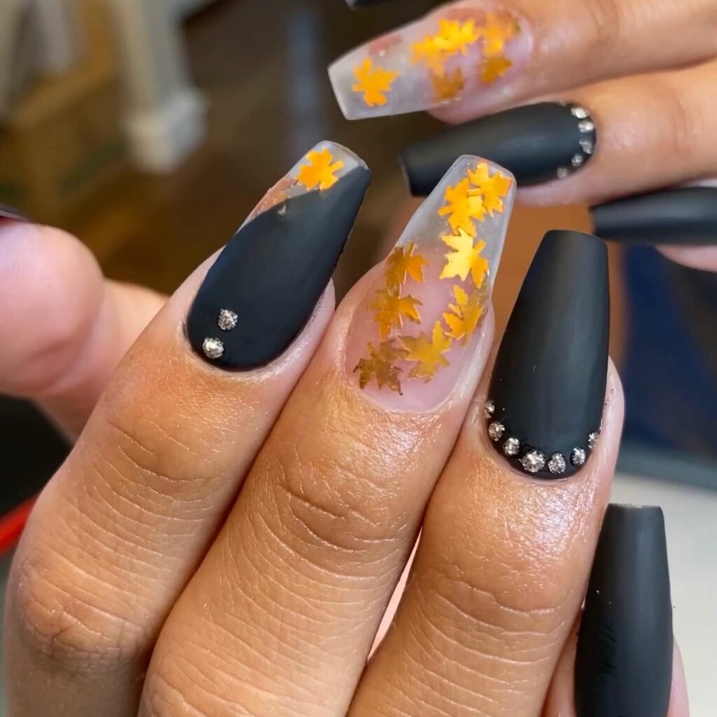 Coffin Classy Fall Nails - Inspired Beauty