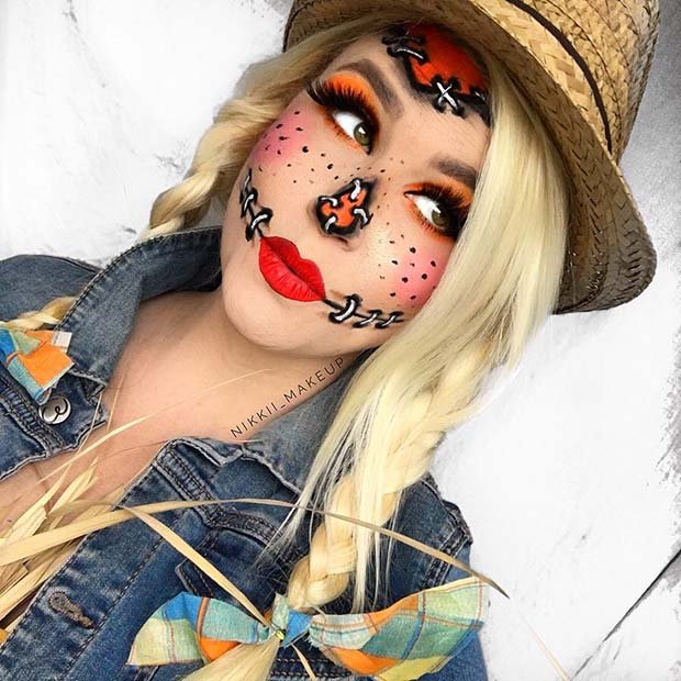 22 Scarecrow Makeup Ideas for Halloween - Inspired Beauty