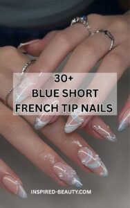 30 Simple Cute Blue French Tip Nails - Inspired Beauty