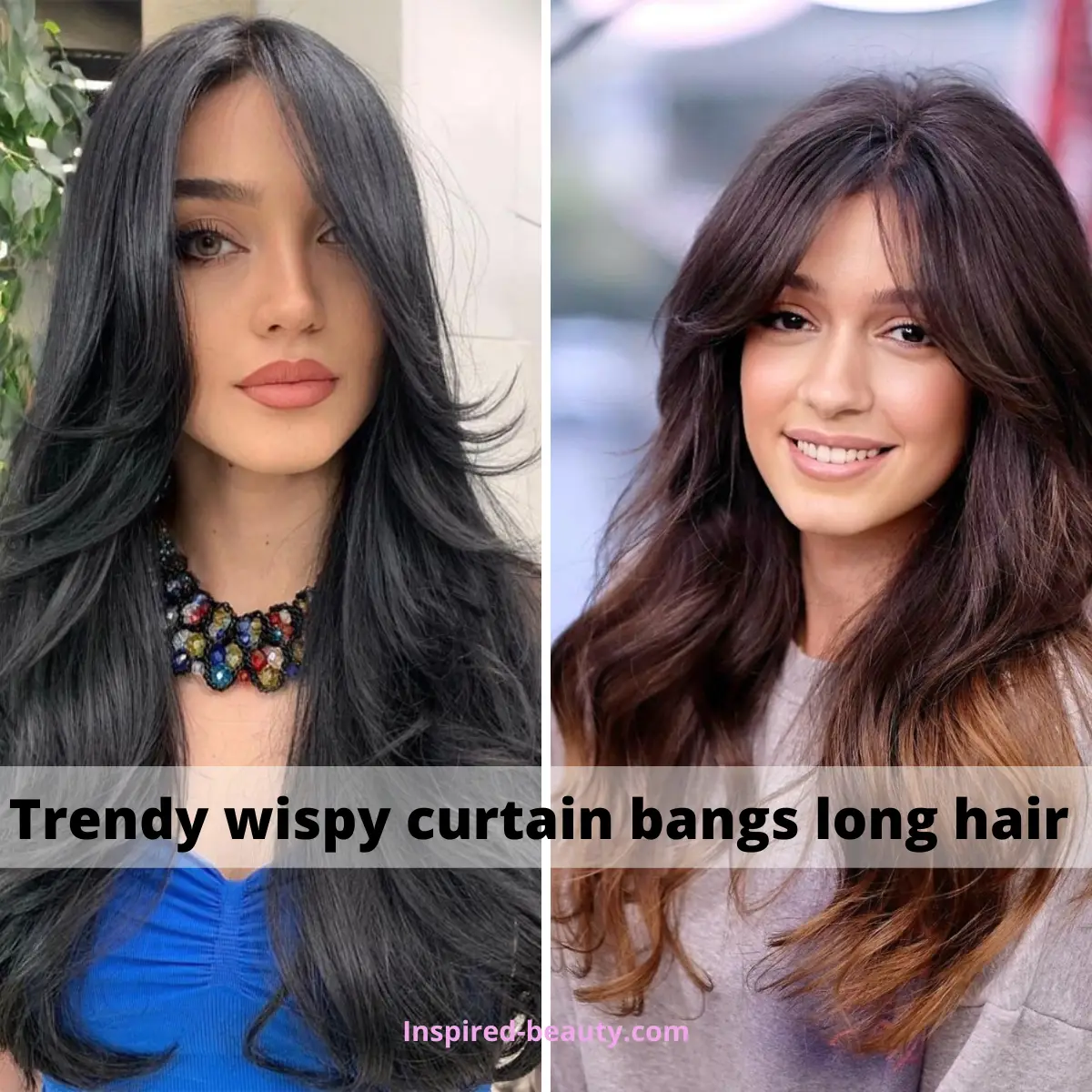 40 Trendy wispy curtain bangs long hair Ideas - Inspired Beauty